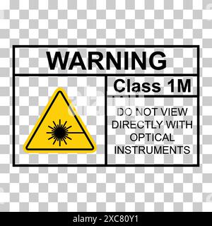 Laser radiation danger class 1M label icon, safety information symbol ...