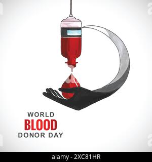 Beautiful hands saving blood drop card design Stock Vector Image & Art ...