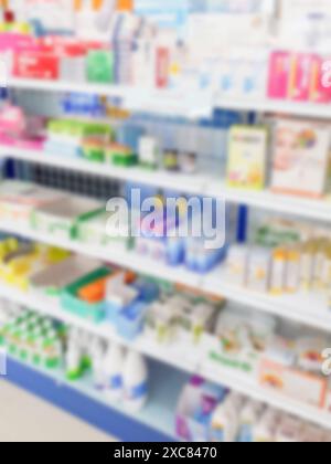 Pharmacy drugstore blur abstract backbround with medicine and ...