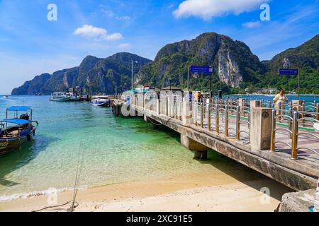Harbor on Ton Sai Bay, Phi Phi Islands, Andaman Sea, Thailand Stock ...