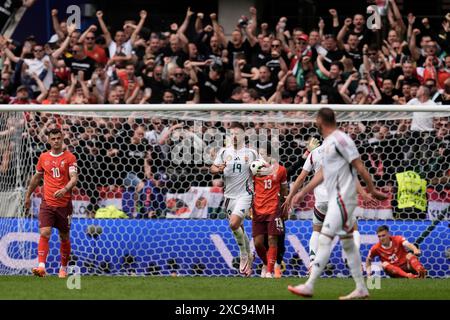 Hungary's Barnabas Varga celebrates after scoring his side's second ...