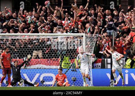 Hungary's Barnabas Varga celebrates after scoring his side's second ...