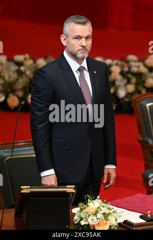 Bratislava, Slovakia. 15th June, 2024. People look at new Slovak ...