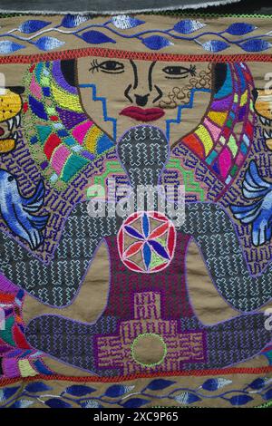 Lima, Peru - Dec 3, 2023: Traditonal Amazonian Shipibo Konibo art ...