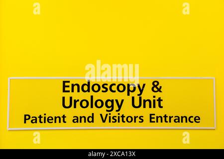 Signs in an NHS hospital - endoscopy and urology Stock Photo - Alamy