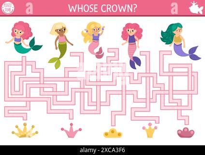 Under the sea geometrical maze for kids. Ocean preschool printable ...