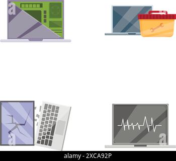 Mend pc icons set, cartoon style Stock Vector Image & Art - Alamy