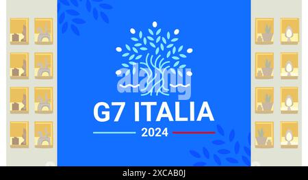 Logo of the 50th G7 summit. From 13 to 15 June 2024 in Brindisi, Puglia ...