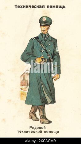 A vintage 1936 Soviet poster showing the uniforms of the German ...