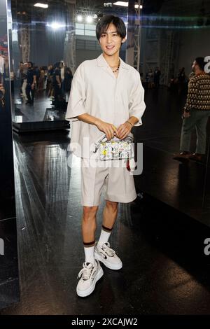 Ren Meguro attends FENDI Spring-Summer 2026 runway during Milan Fashion Week on September 2025 ...
