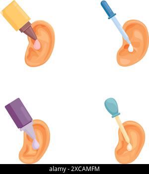 Ear canal cleaning. Ears clean earwax inside with cotton swab ...
