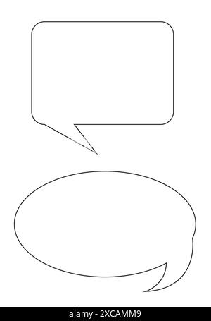 Two different speech bubbles isolated on white, illustration Stock ...