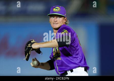 Biloxi, Mississippi, USA. 15th June, 2024. Biloxi infielder Mike Boeve ...