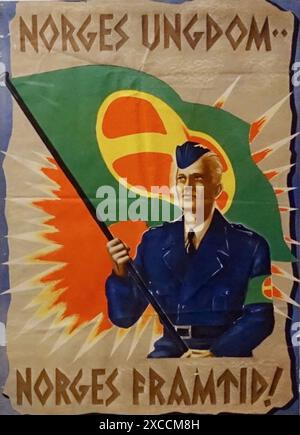 A Norwegian propaganda and recruitment poster for Norges Ungdom. This ...
