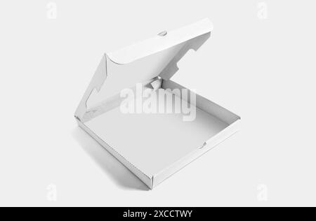 Pizza Box Mockup 3D Rendering Isolated on White Background Stock Photo - Alamy