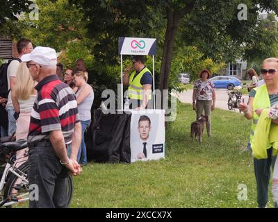 A Tisza Party. A political countrywide tour event in a public area ...