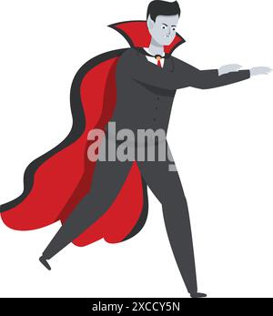 Undead businessman is wearing a suit and cape, ready for a spooky ...