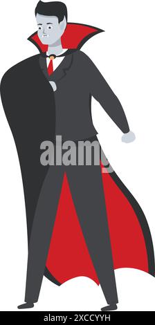 Undead businessman is wearing a suit and cape, ready for a spooky ...