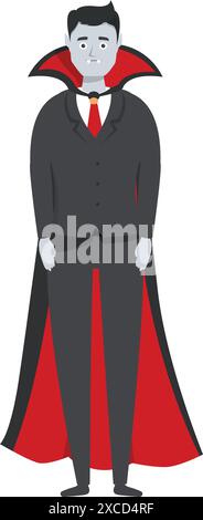 Stylish vampire character wearing a suit and cape, perfect for ...