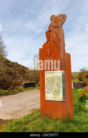 Blaenavon World Heritage Site sign Varteg Wales UK Stock Photo - Alamy