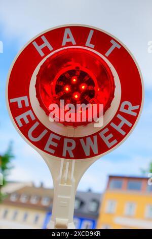 Achtung. Einsatz der Feuerwehr. Traunstein Bayern Deutschland ...