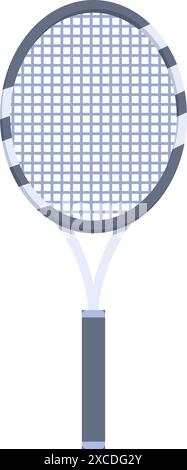 Tennis racket standing up, showing the strings and handle, isolated on ...