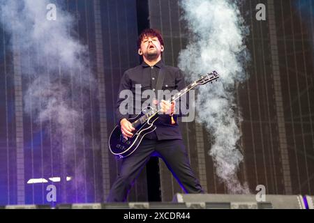 American electronic rock band, Crosses +++, performing at the Rock Im ...
