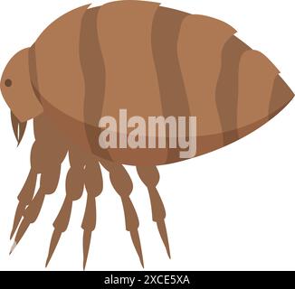 Flea insect walking with six legs cartoon style illustration Stock ...