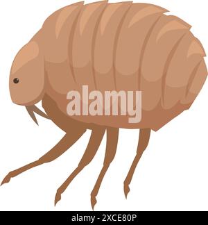 Flea insect walking with six legs cartoon style illustration. Flea ...
