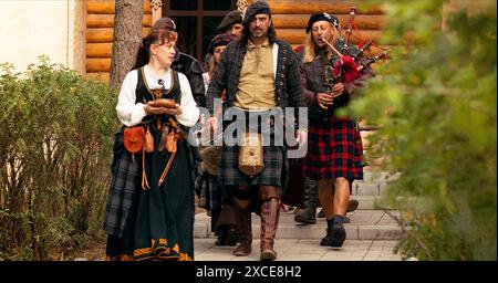 A lord of the Scottish clan with his people Stock Photo - Alamy