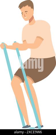 Resistance band workout isolated cartoon vector illustrations Stock ...