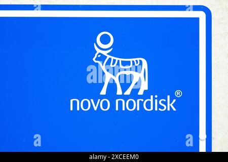 Novo Nordisk advertising logo, Danish pharmaceutical multinational ...