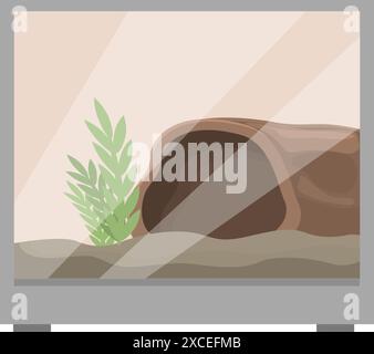 Empty terrarium is waiting for a reptile or amphibian pet Stock Vector ...