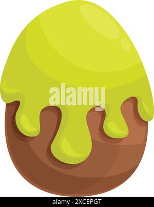 Chocolate easter egg dripping with green icing, evoking springtime ...