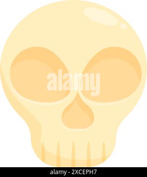 Cartoon human skull with empty sockets lying on its side staring. Human ...