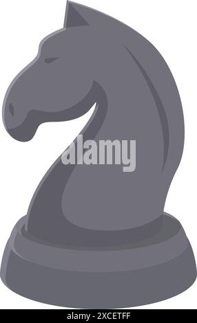 Grey knight chess piece is standing on a white background. Grey knight ...