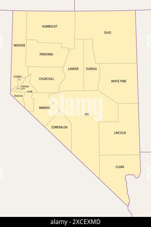 Political map of Nevada Stock Photo - Alamy