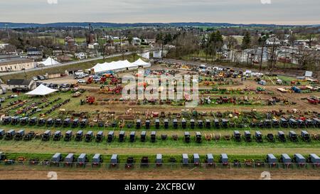 Gordonville, Pennsylvania, USA, March 3, 2024 - Aerial View Of Multiple ...
