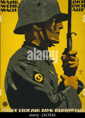 Vintage WW2 German propaganda recruitment poster in French.... "THE ...