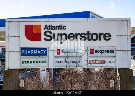 Atlantic Superstore and advertising signs in downtown Halifax, Nova ...