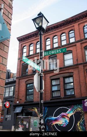 Blowers and Barrington Street signs in downtown Halifax, Nova Scotia ...