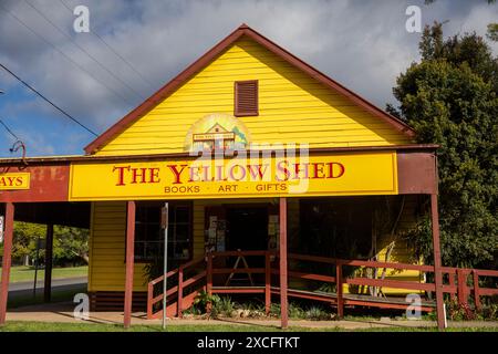 Bellingen town centre in New South Wales, The Yellow Shed store selling ...