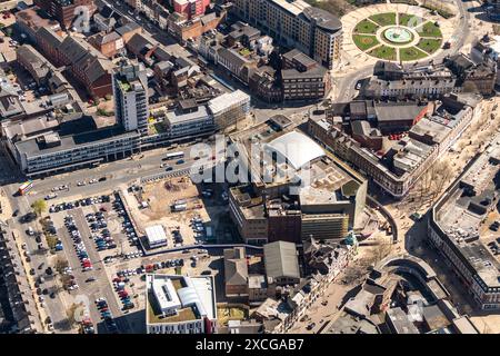 Aerial photo of centred on Albion Square development on Jameson Street ...