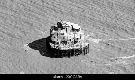Aerial photo of Bull Sand Fort from 1500 feet showing the ww1 and ww2 fortification mid channel ...