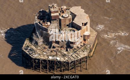 Aerial photo of Bull Sand Fort from 1500 feet showing the ww1 and ww2 ...