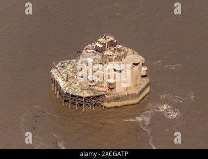 Aerial photo of Bull Sand Fort from 1500 feet showing the ww1 and ww2 ...