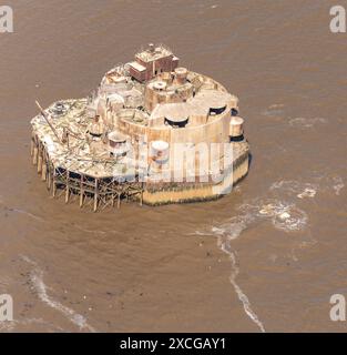 Aerial photo of Bull Sand Fort from 1500 feet showing the ww1 and ww2 ...