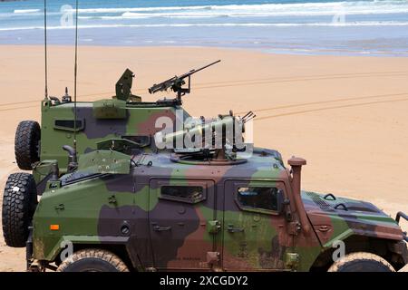 Armored combat vehicle painted in camouflage colors, armed with lethal ...