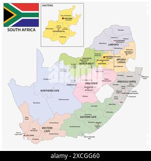 Map of the administrative divisions of South Africa Stock Photo - Alamy