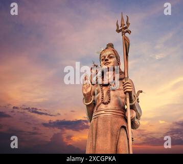 Huge statue of Lord Shiva (Mangal Mahadev) at Grand Bassin in Mauritius ...